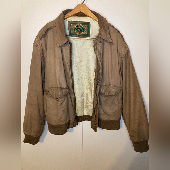 G-III | Jackets & Coats | Vintage Leather Bomber Jacket By Giii Around ...